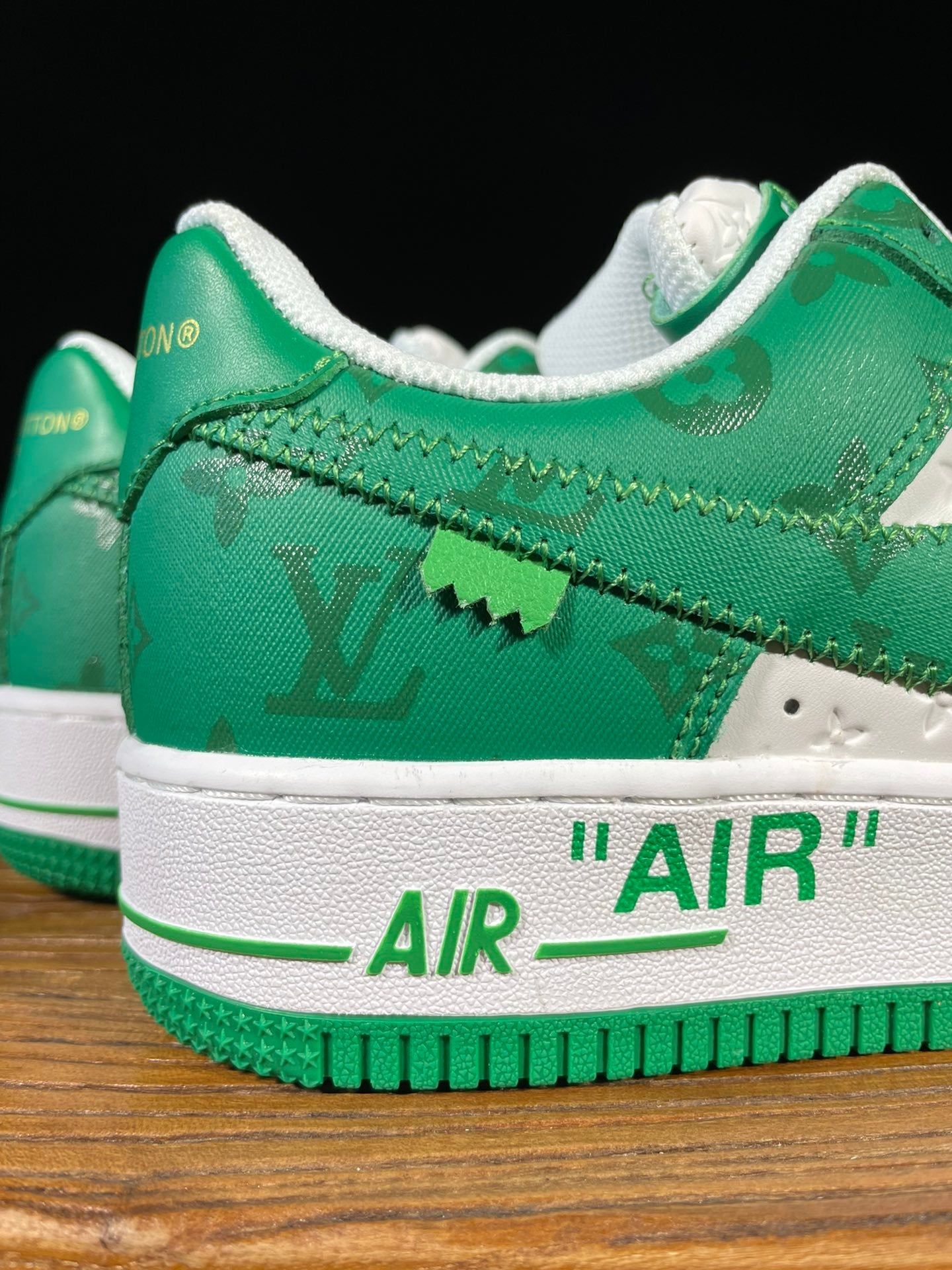VIRGIL ABLOH Logo Print Air Force 1 Green – oicustom