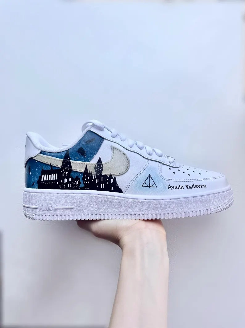 Custom Air Force 1 Black Castle Blue Deer – oicustom