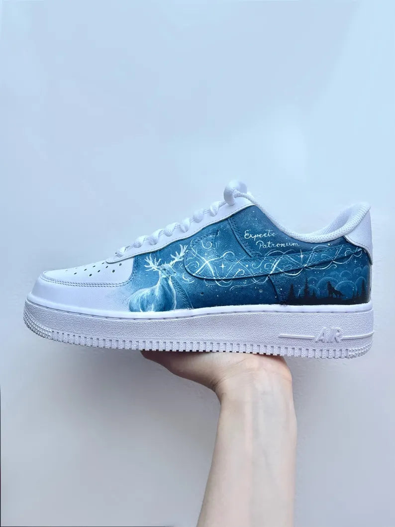 Custom Air Force 1 Black Castle Blue Deer – oicustom