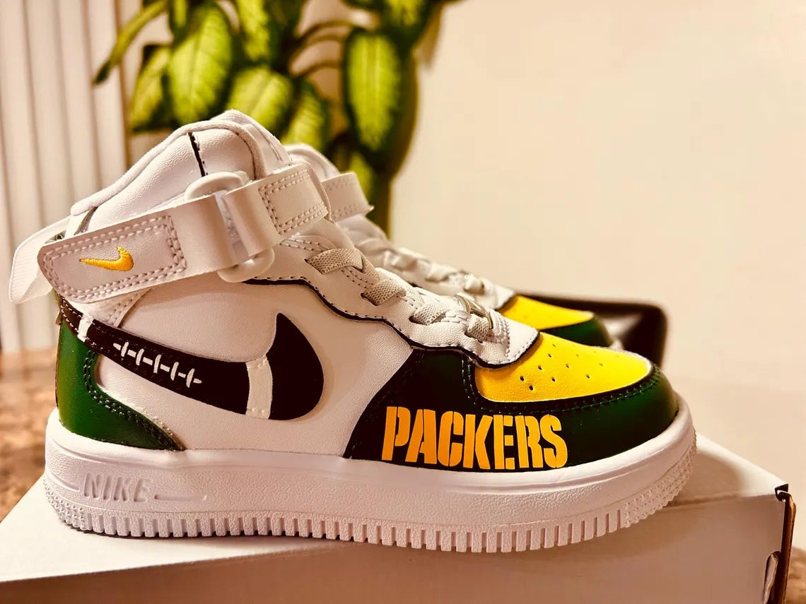 Custom Air Force 1 White Green Yellow Packers Theme – oicustom