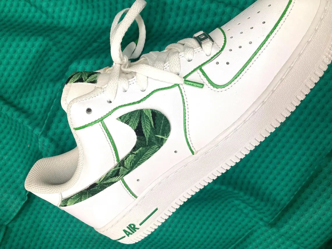 Custom Air Force 1 White Leaf Pattern – oicustom