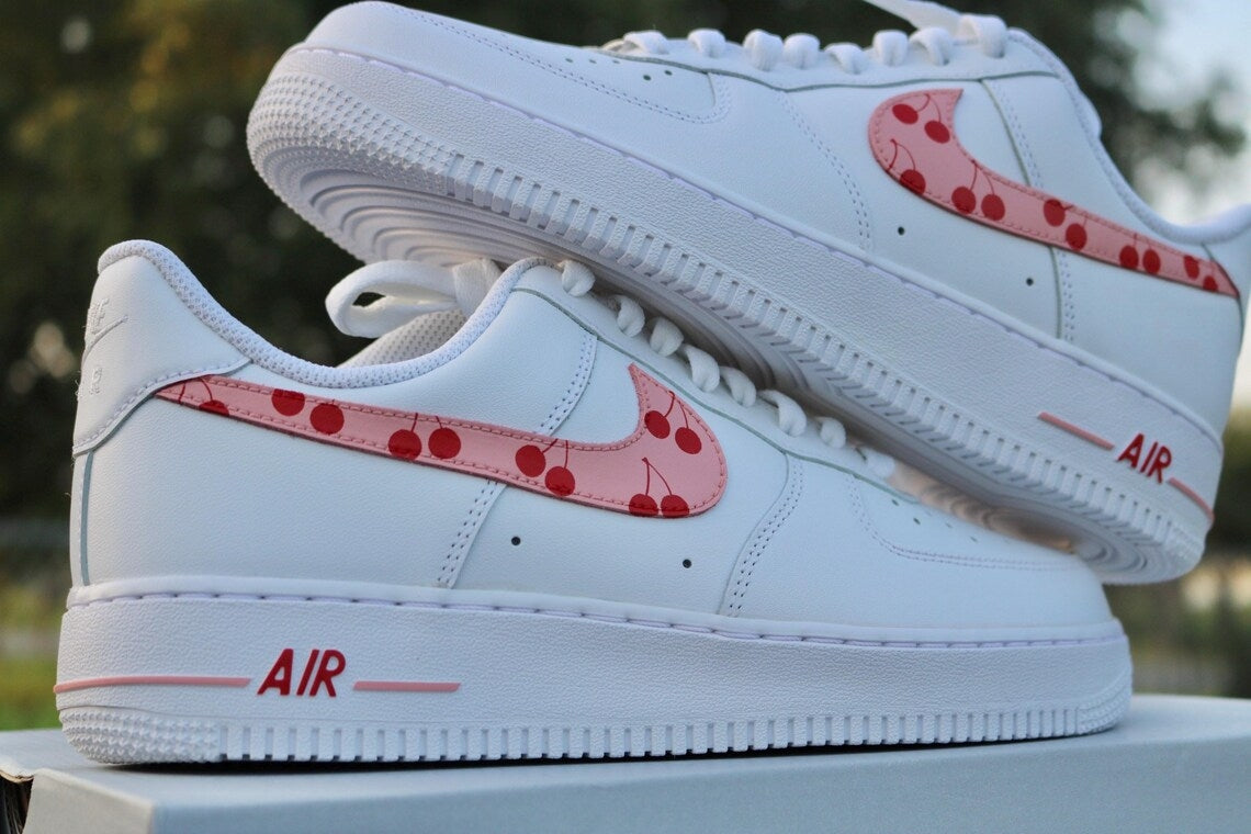 Custom Air Force 1 White Pink Cherry Pattern – oicustom