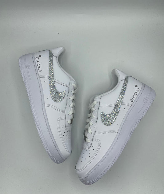Custom Air Force 1 White With Rhinestone Design – oicustom
