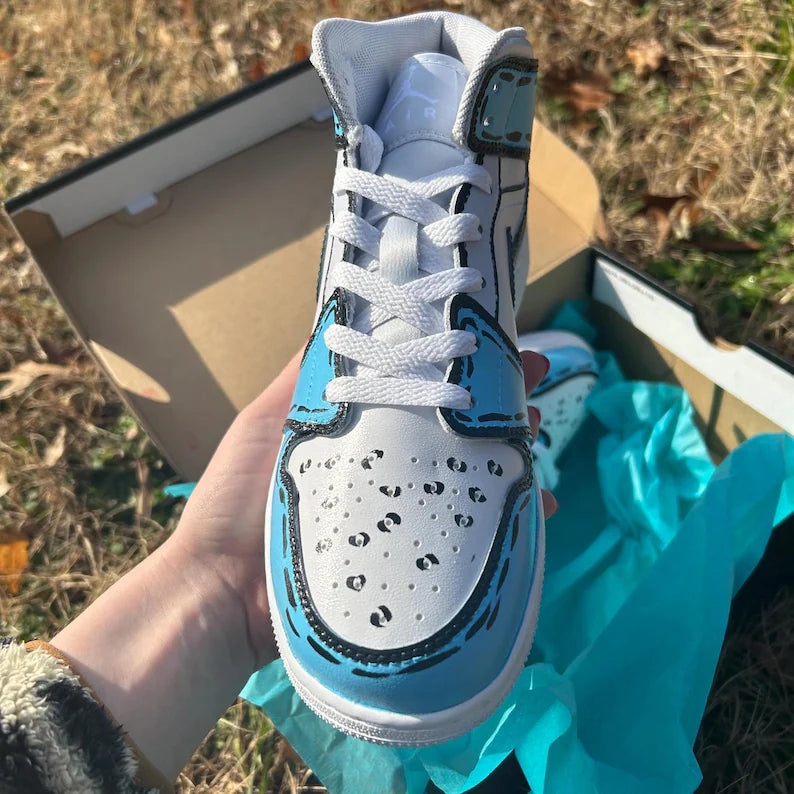 Custom Air Jordan 1 Baby Blue Cartoon – oicustom
