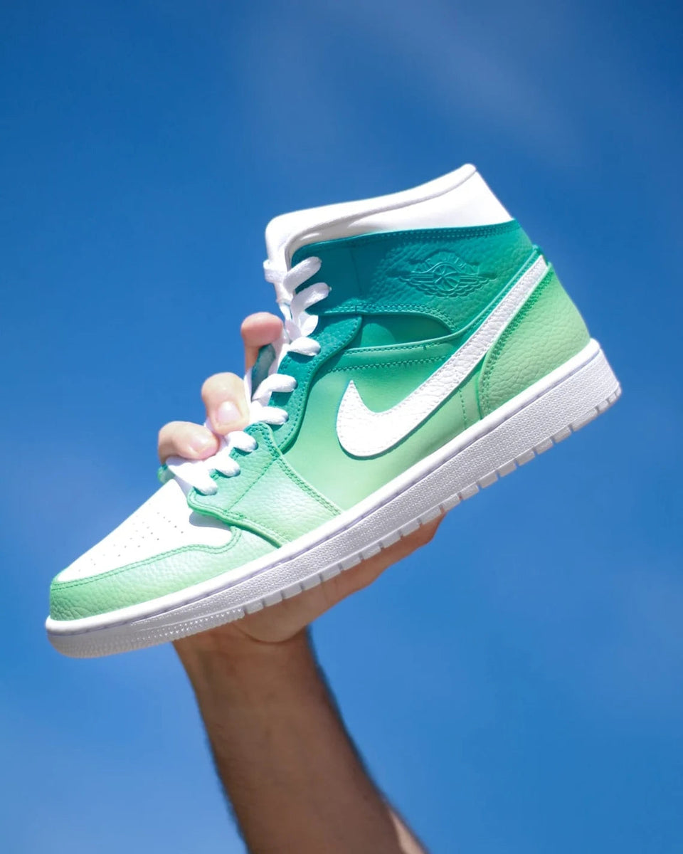 Custom Air Jordan 1 Green White Gradient – oicustom