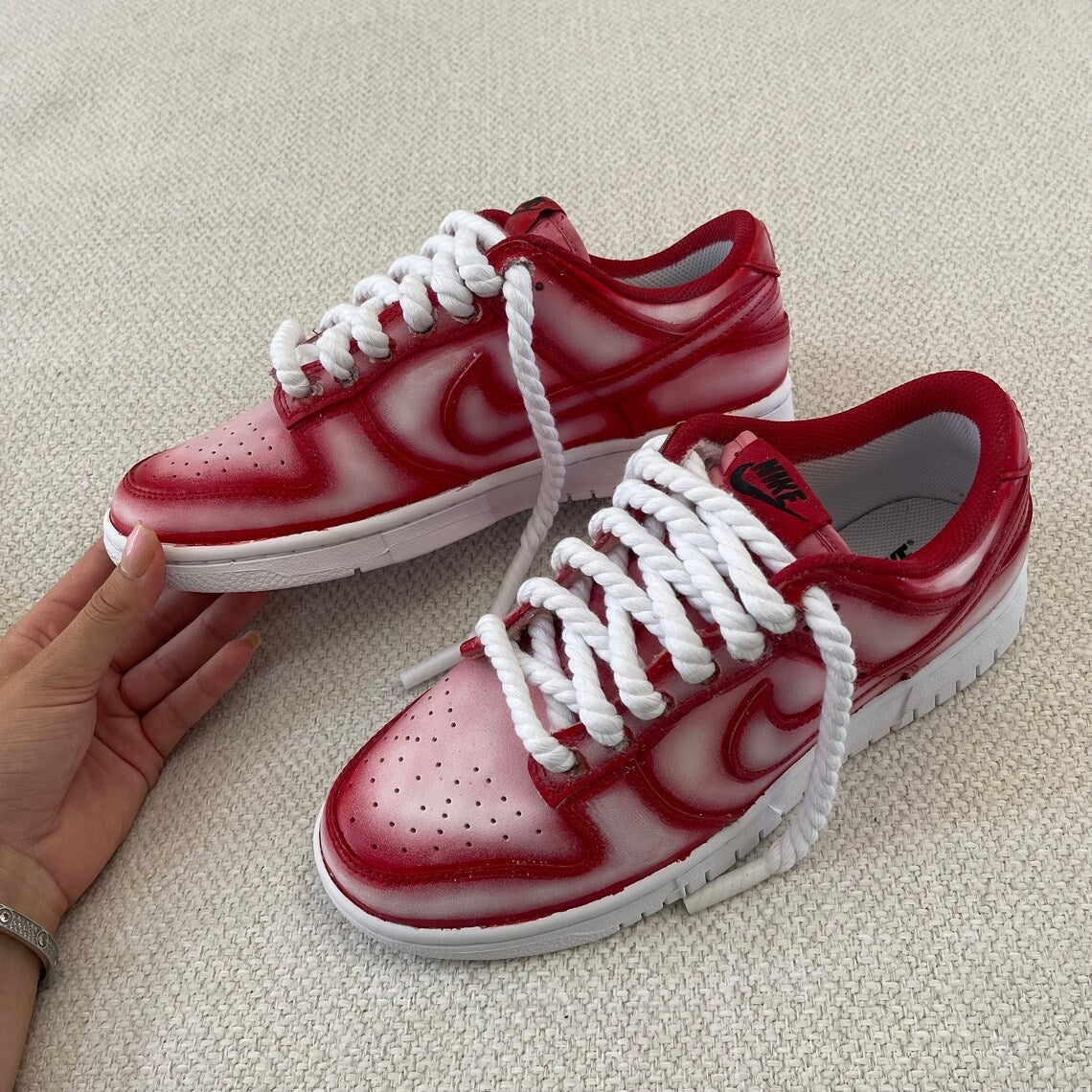 Custom Dunk Red Contour Lines – oicustom