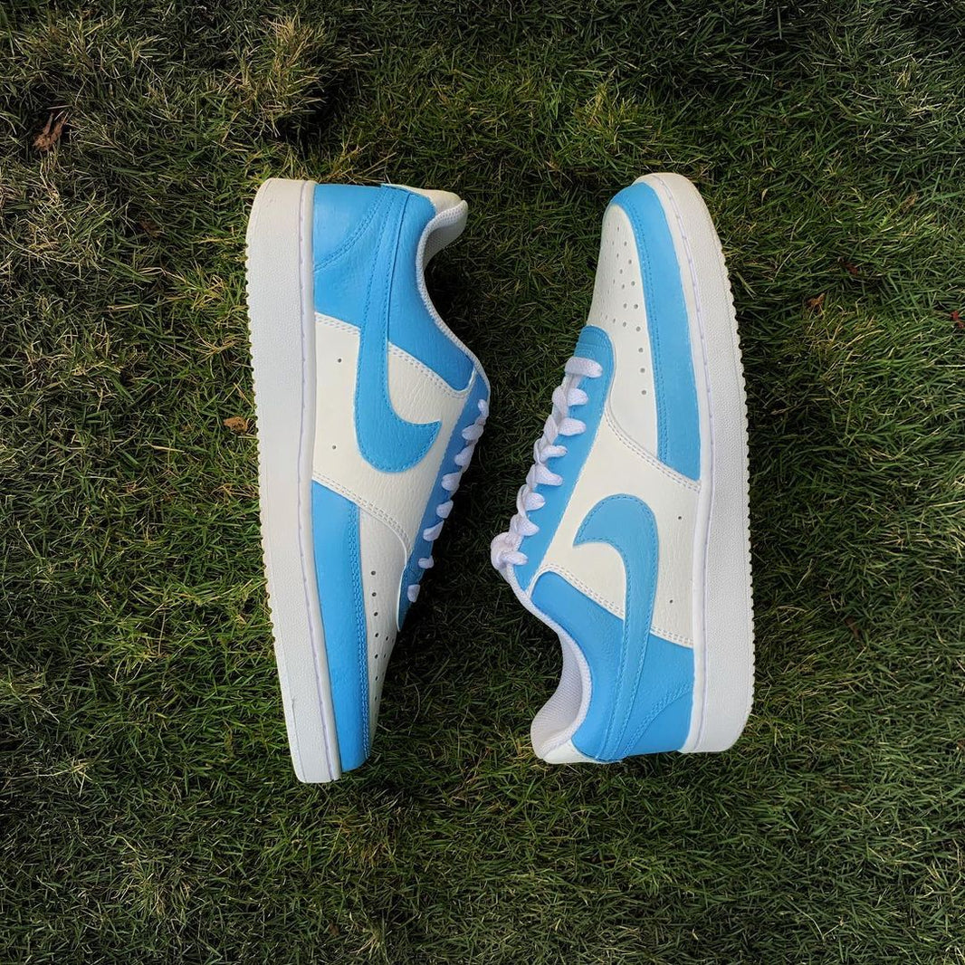 Custom Nike Court Vision Baby Blue White – oicustom