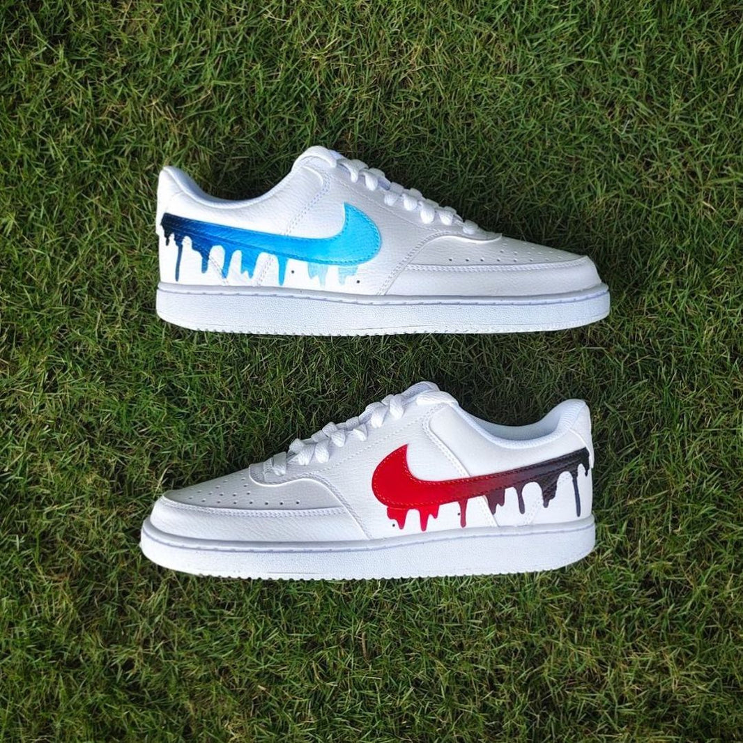 Custom Nike Court Vision White Drip Pattern – oicustom