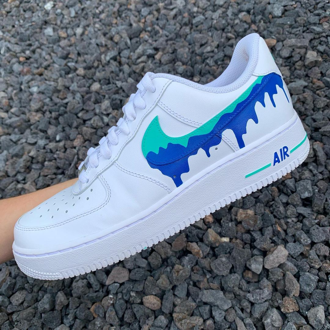 Blue Drip Custom Air Force 1 – oicustom