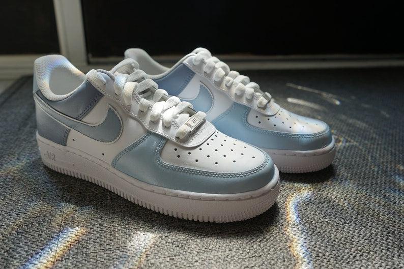Blue Gray Air Force 1 Custom Nike Air Force 1 – oicustom