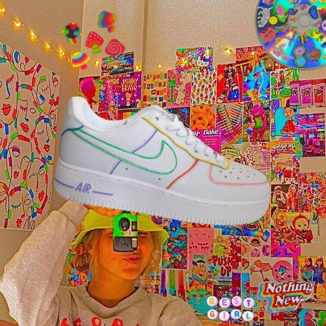 Colorful pastel Vsco kid Air Force 1s – oicustom