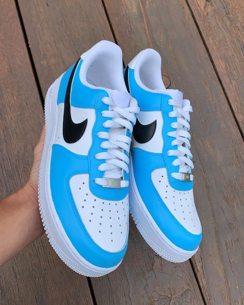 Custom Air Force 1 Blue Black Swoosh – oicustom