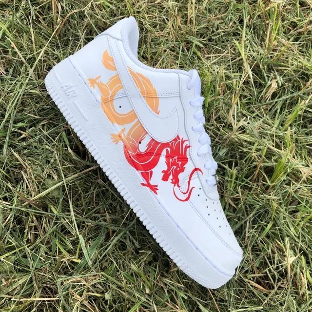 Custom Air Force 1 Dragon Gold Red – oicustom
