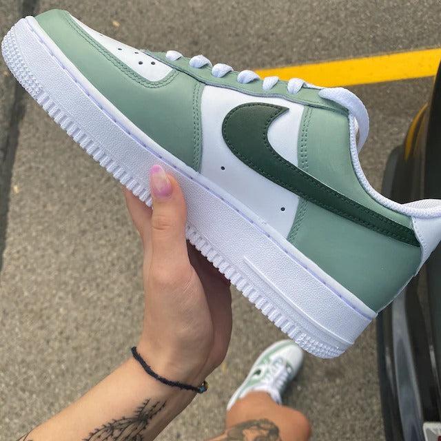custom air force 1 green colorblock handpainted custom – oicustom