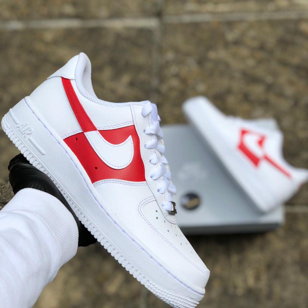 Custom Air Force 1 Half Red – oicustom
