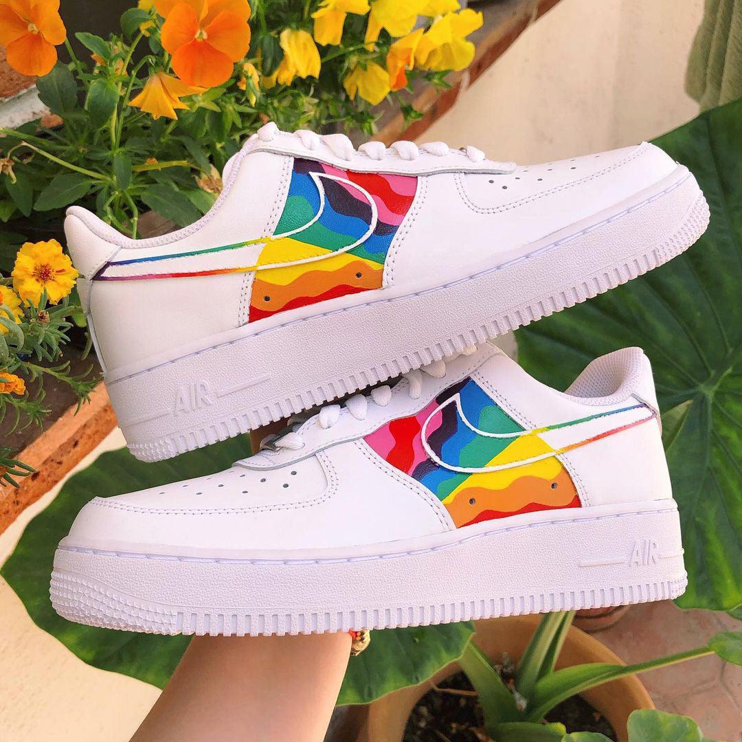 Custom Air Force 1 Rainbow Color Block – oicustom
