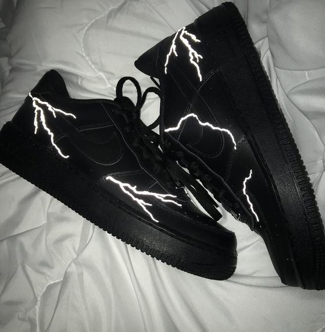 Custom Air Force 1 Reflective Lightning Black – oicustom