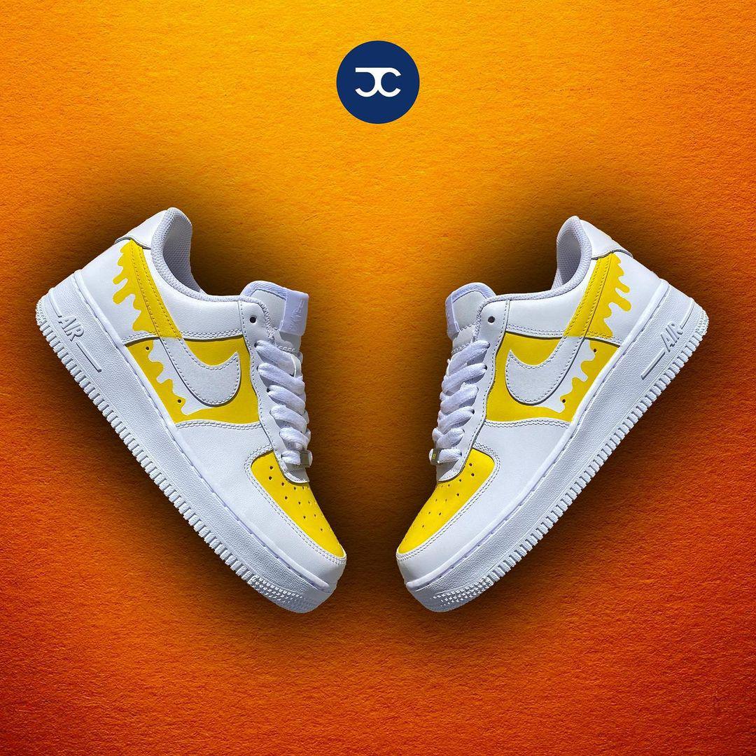 Custom Air Force 1 Yellow White Drip – oicustom