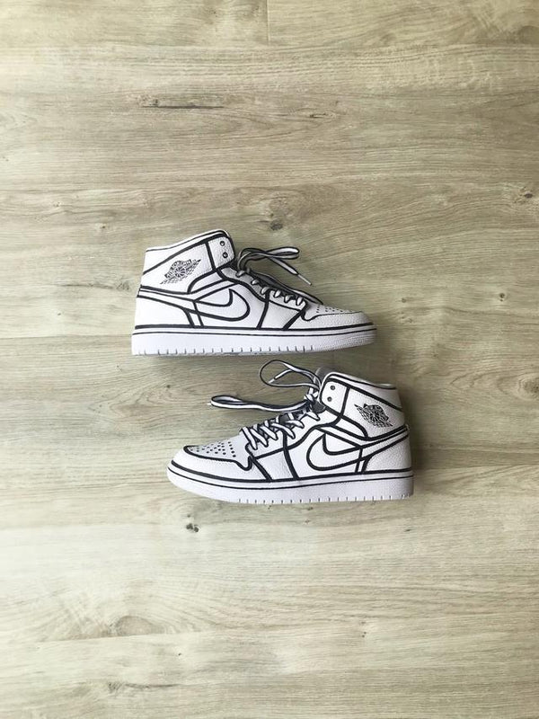 Custom Air Jordan 1 Cartoon Outline – oicustom