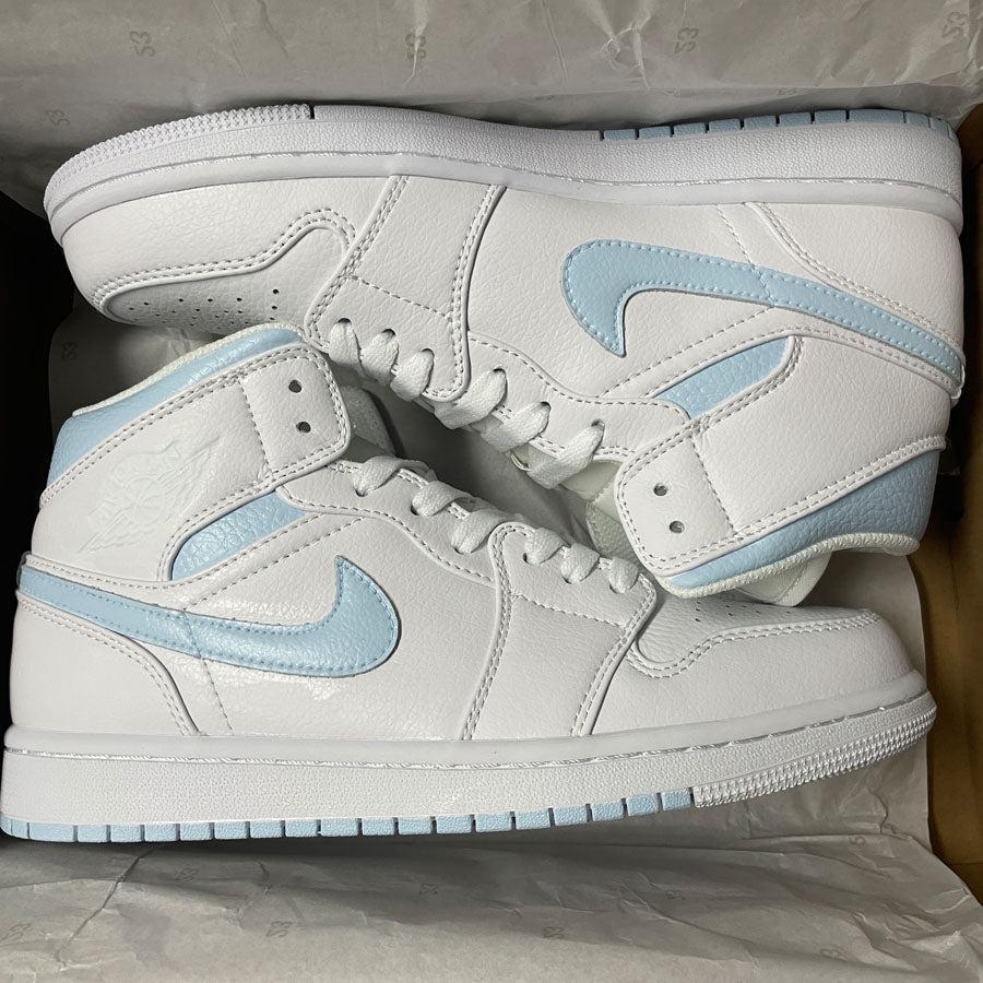 Custom Air Jordan 1 Light Blue Swoosh – oicustom