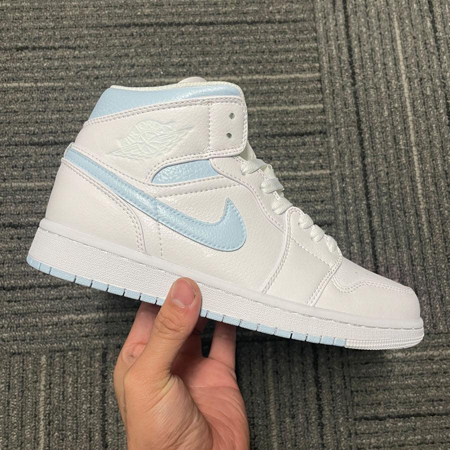 Custom Air Jordan 1 Light Blue Swoosh – oicustom