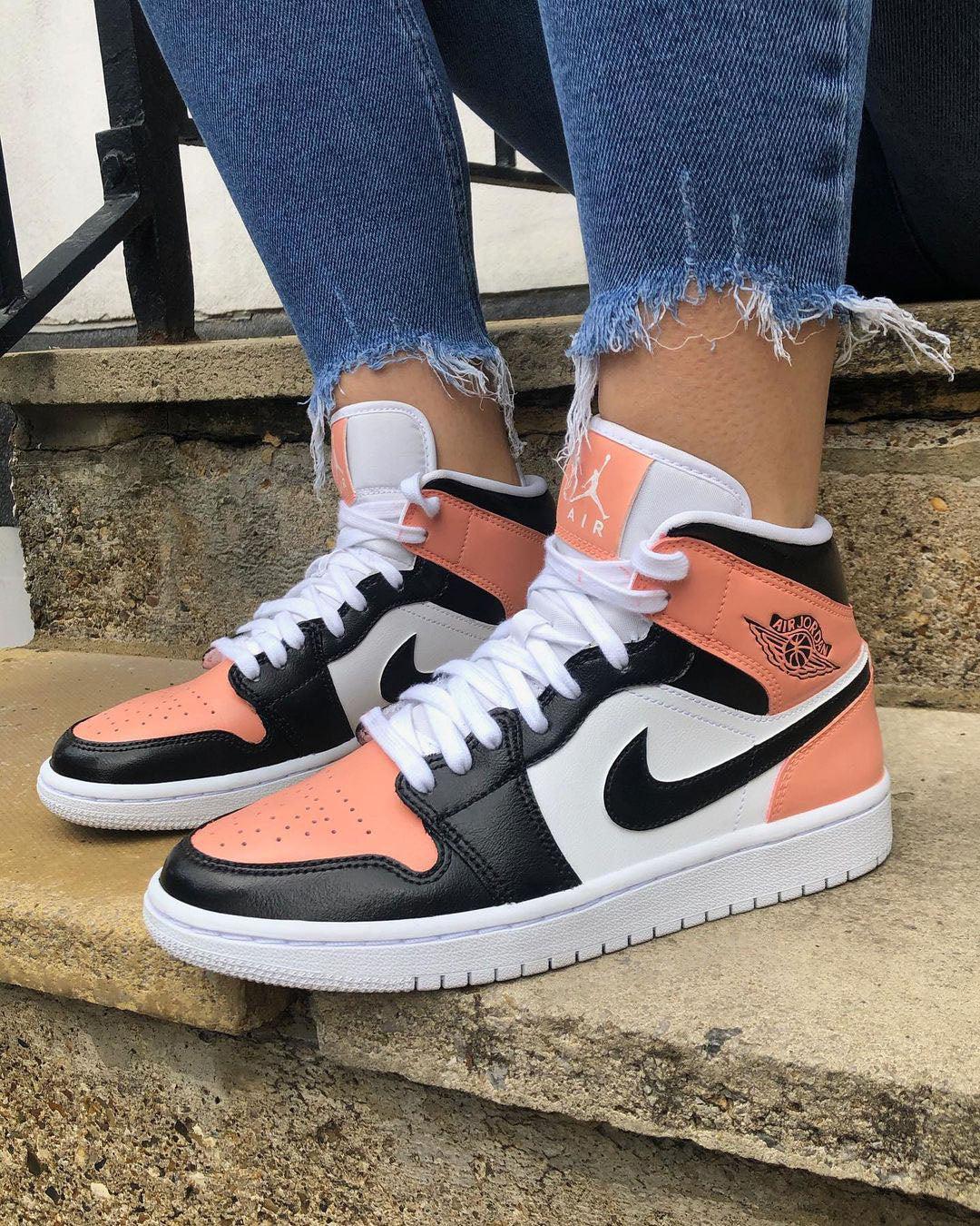 Custom Air Jordan 1 Mid Peach Vibes – oicustom