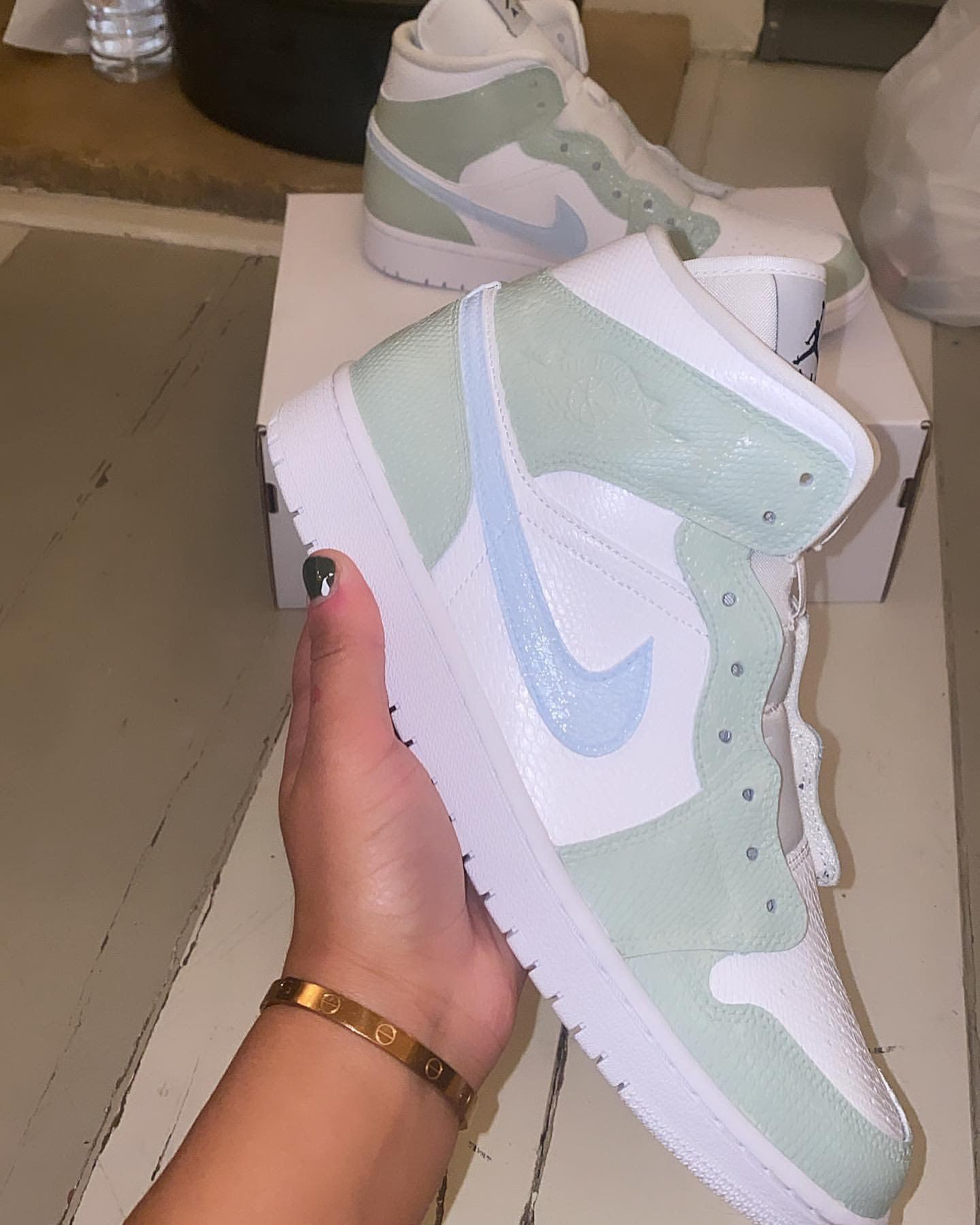 Custom Air Jordan 1 Sage Blue – oicustom