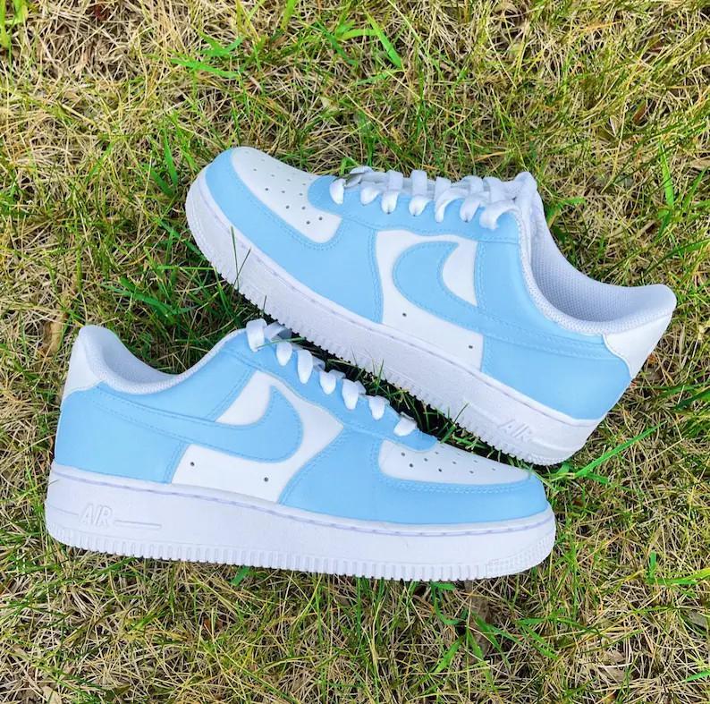 Custom Nike Air Force 1 Colorblock Baby Blue – oicustom