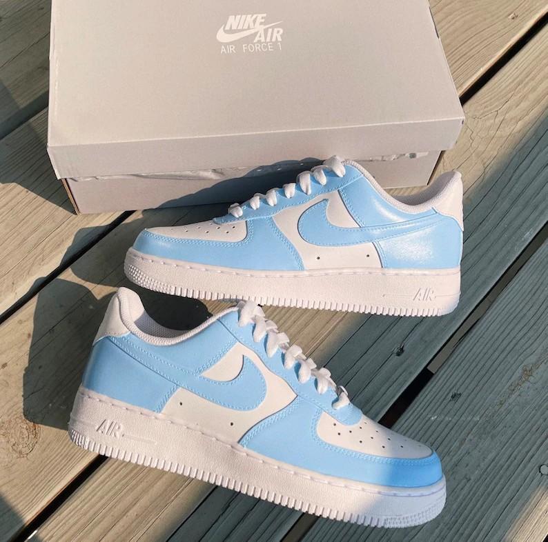 Custom Nike Air Force 1 Colorblock Baby Blue – oicustom