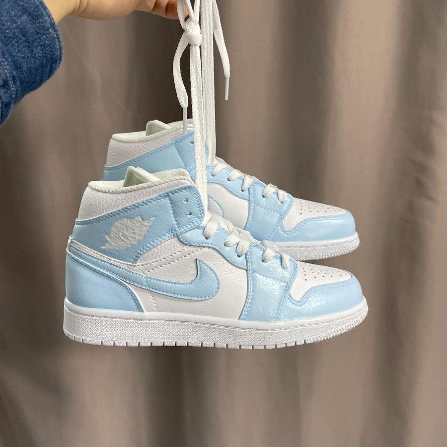 Custom Nike Air Jordan 1 Mid Baby Blue – oicustom