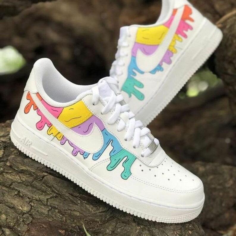 custom sneakers l rainbow drop nike air force 1 – oicustom
