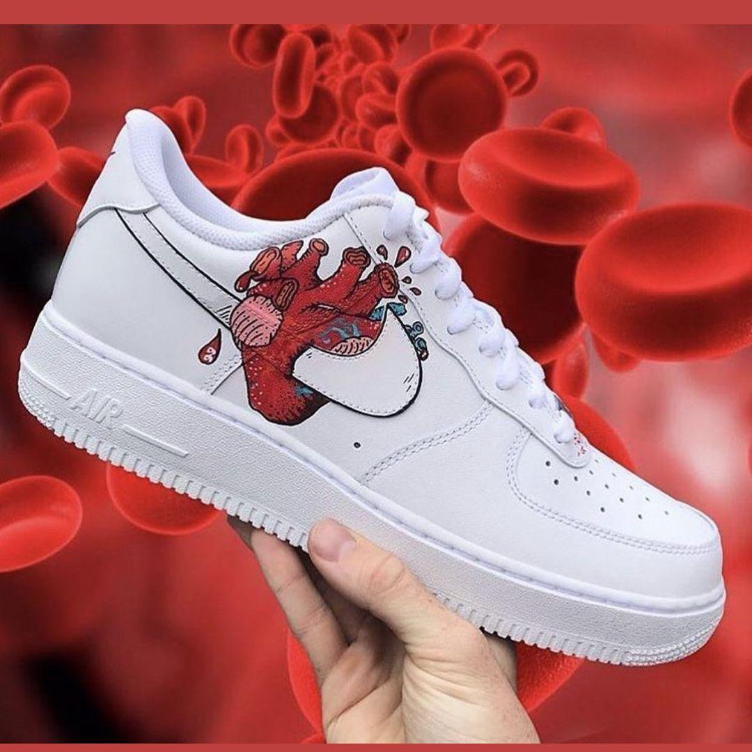 Nike Air Force 1 Heart Red Organ Medical – oicustom