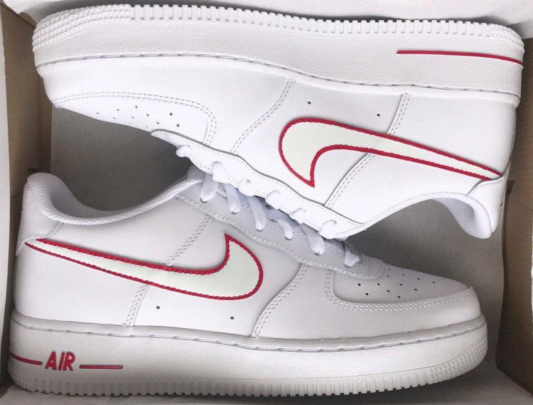 Nike Air Force 1 Red Outline Tick Design – oicustom