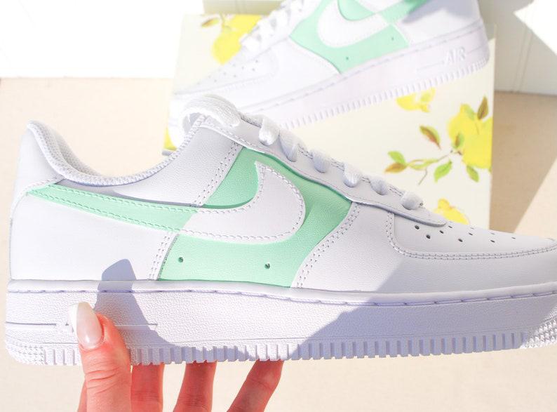 sage colorblock air force 1 handpainted custom – oicustom